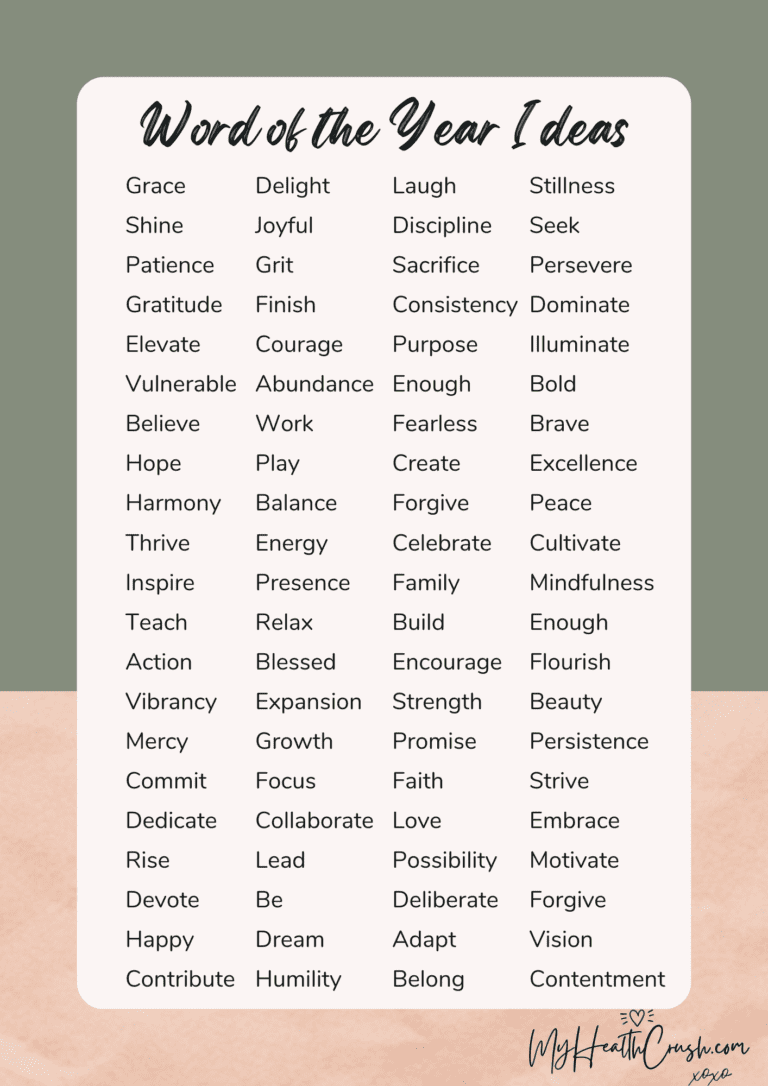 Theme Word of the Year Ideas and How to Choose Yours - My Health Crush